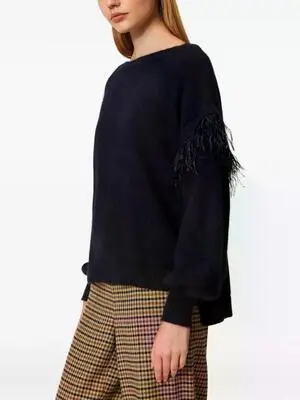 TWINSET Feather-trimmed Sweater