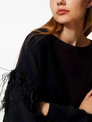 TWINSET Feather-trimmed Sweater