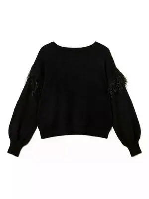 TWINSET Feather-trimmed Sweater