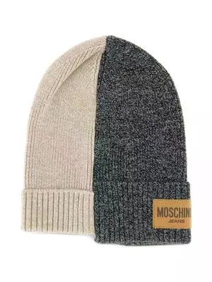 Moschino Wool Ribbed Beanie - Grey