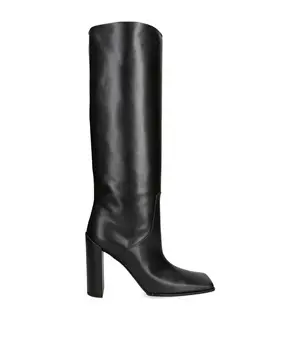 Alaïa Leather Square-toe Knee-high Boots - Black