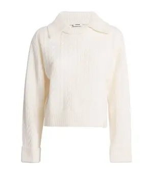 Sandro Wool Sailor-neck Sweater - Beige
