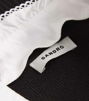 Sandro Removable Ruffle Collar Cardigan