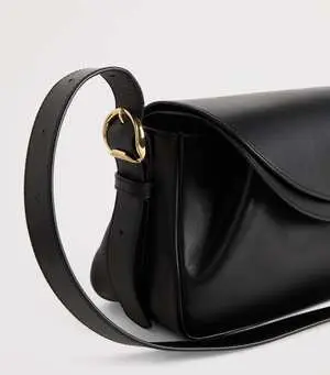 Sandro Leather Le Mambo Shoulder Bag - Black
