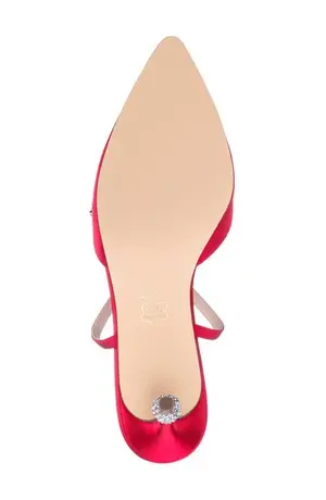 Nina Nasha Ankle Strap Pointed Toe Pump - Red