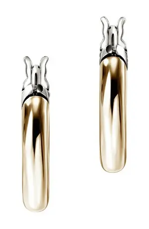 John Hardy Essential Crossover Hoop Earrings - Silver And Gold