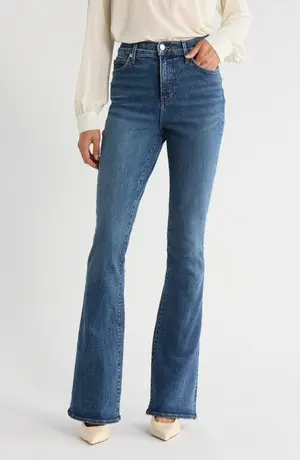 Raw Hem Flare Jeans