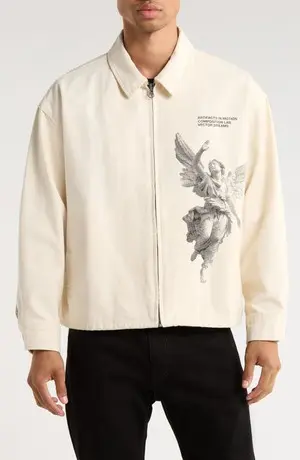 PACSUN Artifacts In Motion Cropped Cotton Jacket