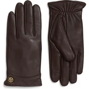 Rag & Bone Joni Cashmere Lined Leather Gloves - Dark Espresso