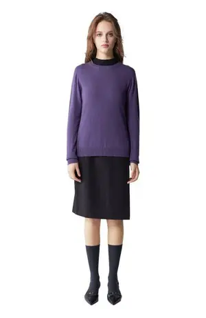 Gobi Cashmere Cashmere Crewneck Sweater - Grape Jam