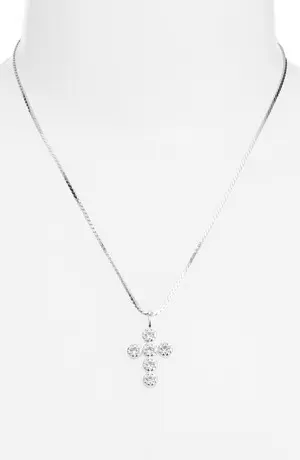 MIRANDA FRYE Eternal Cubic Zirconia Cross Pendant Necklace