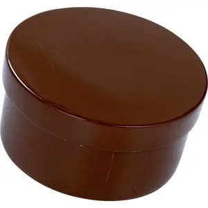 STORIED HOME Round Lacquered Container With Lid - Brown