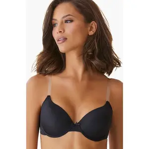 LASCANA Underwire Clear Strap T-shirt Bra - Black