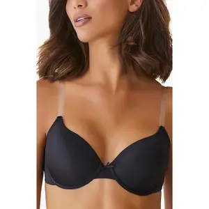 LASCANA Underwire Clear Strap T-shirt Bra - Black