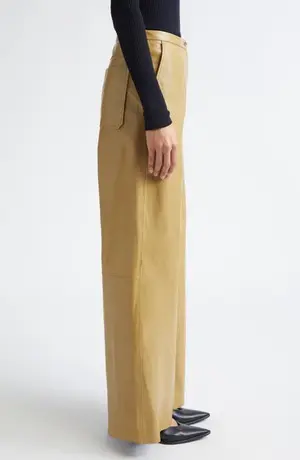 STAND STUDIO Rowena Wide Leg Leather Trousers