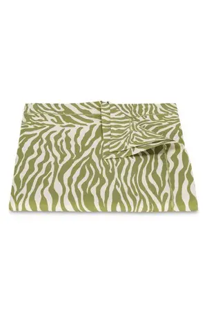MATOUK Regine Zebra Stripe Linen Tablecloth - Grass