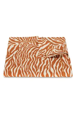 MATOUK Regine Zebra Stripe Linen Tablecloth - Persimmon