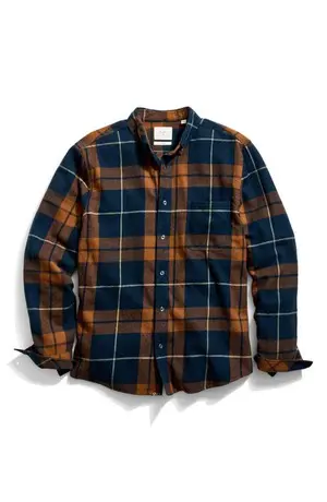 Billy Reid Bold Plaid Button-down Shirt - Carbon Blue Multi