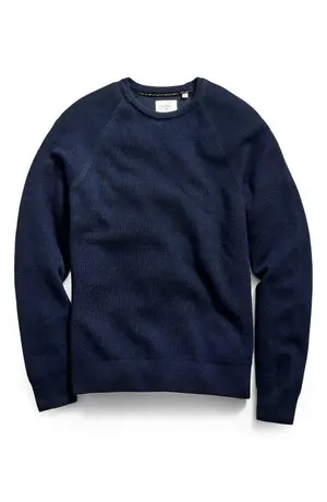 Billy Reid Bishop Rib Wool & Cotton Sweater - Carbon Blue