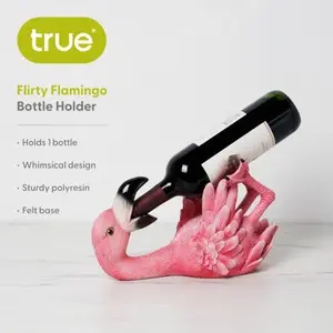 TRUE BRANDS Polyresin Flirty Flamingo Bottle Holder