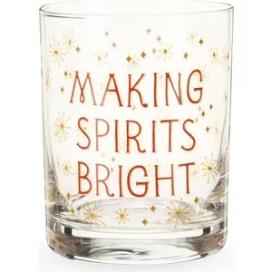 BLUSH Making Spirits Bright Rock Glass By - Clear