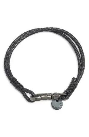 Caputo & Co Swivel Clasp Leather Bracelet - Black