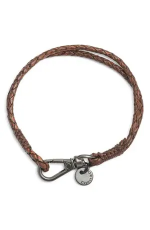 Caputo & Co Swivel Clasp Leather Bracelet - Dark Brown