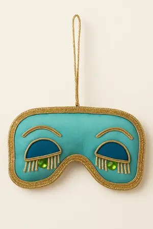 PILLOWPIA Holly Golightly Sleep Mask Ornament - Aquarium Blue