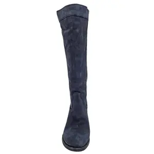 MADISON MAISON Washed Leather Knee-high Pull-on Boots - Navy