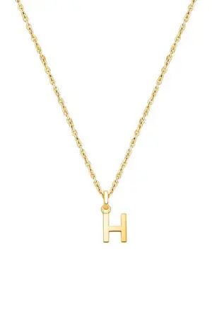 TINY BLESSINGS 14k Gold Initial Pendant Necklace - 14k Gold - H