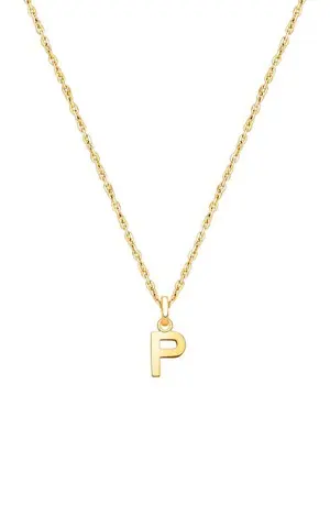 TINY BLESSINGS 14k Gold Initial Pendant Necklace - 14k Gold - P