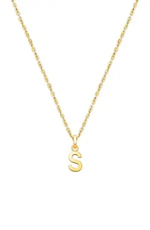 TINY BLESSINGS 14k Gold Initial Pendant Necklace - 14k Gold - S