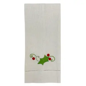 MAISON D'HAITI Holly Leaf Tea Towels - Green