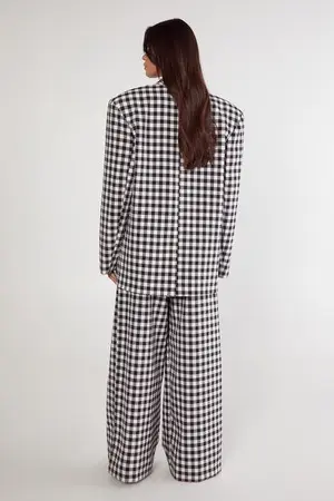Nasty Gal Gingham Tailored Wide Leg Trousers