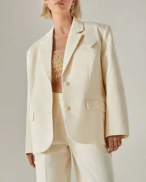 Nasty Gal Twill Oversized Tailored Blazer