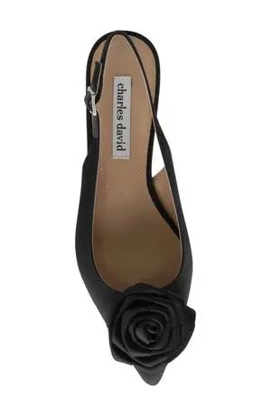 CHARLES DAVID Aleph Slingback Kitten Heel Pumps - Black