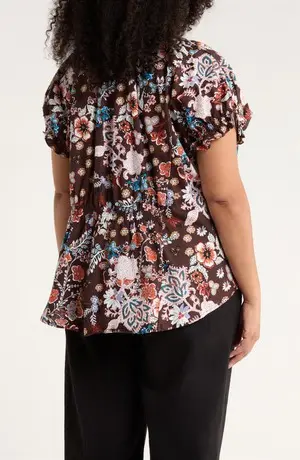 SUGARLIPS Floral Ruffle Cotton Top