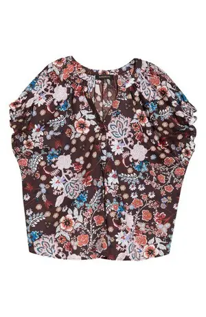 SUGARLIPS Floral Ruffle Cotton Top
