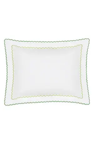 MATOUK Axel Embroidered Pillow Sham - Spring Green