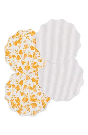 MATOUK Set Of 4 Reversible Quilted Placemats Alexandra Goldenrod/matteo