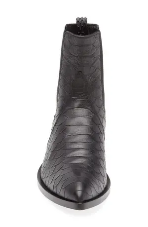 TOM FORD Snakeskin Embossed Pointed Toe Chelsea Boots