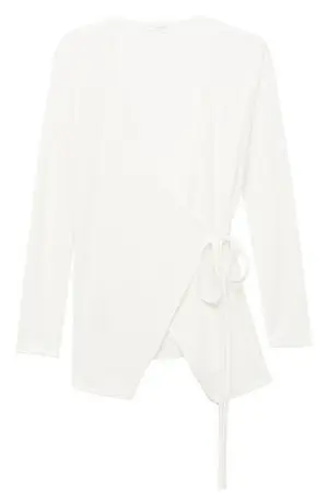 Mango Wrap Ribbed Cardigan - Ivory White