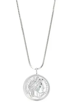 MIRANDA FRYE Paris Coin Pendant Necklace Silver