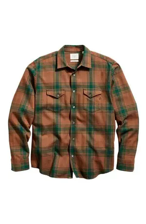 Billy Reid Scale Plaid Flannel Button-up Western Shirt