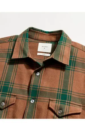 Billy Reid Scale Plaid Flannel Button-up Western Shirt