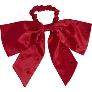 KITSCH Satin Rhinestone Bow Scrunchie