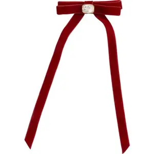 KITSCH Velvet Bow Hair Clip - Red
