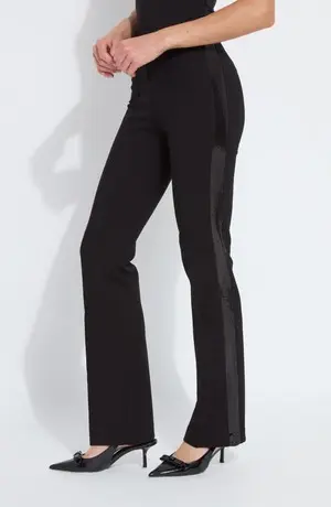 Lyssé Sequin Side Stripe Ponte Tuxedo Pants