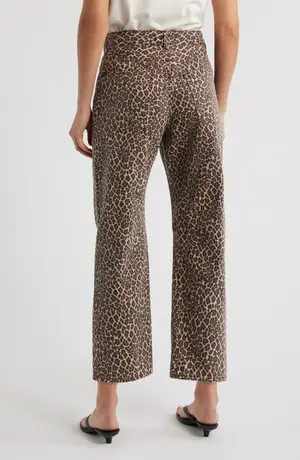 Madewell Leopard Darted Barrel Leg Jeans
