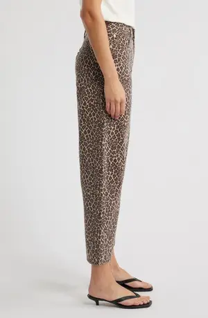 Madewell Leopard Darted Barrel Leg Jeans
